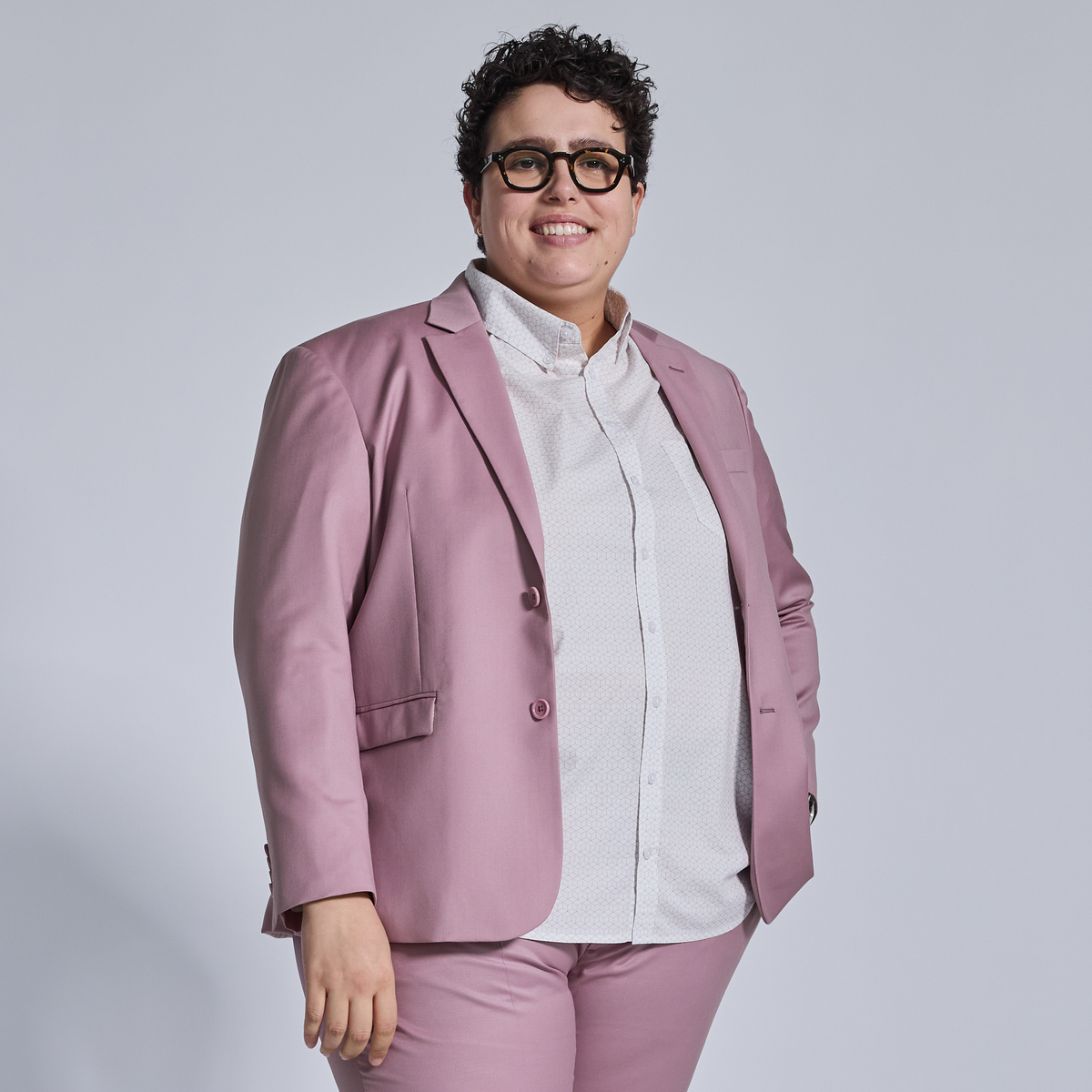 Androgynous Women's Dusty Mauve Suit Blazer | Kirrin Finch