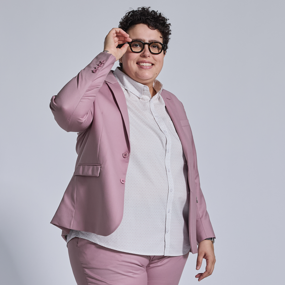 Androgynous Women's Dusty Mauve Suit Blazer | Kirrin Finch