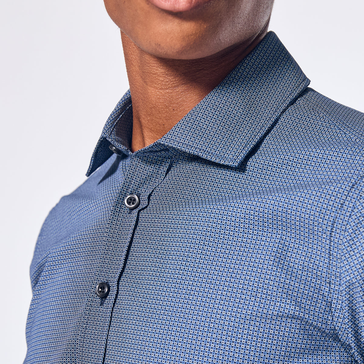 Androgynous Blue Mini Link Dress Shirt | Kirrin Finch